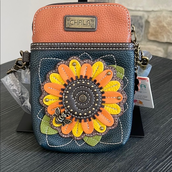 Chala | Bags | Chala Crossbody Bag With Sunflower Design In Orange And ...